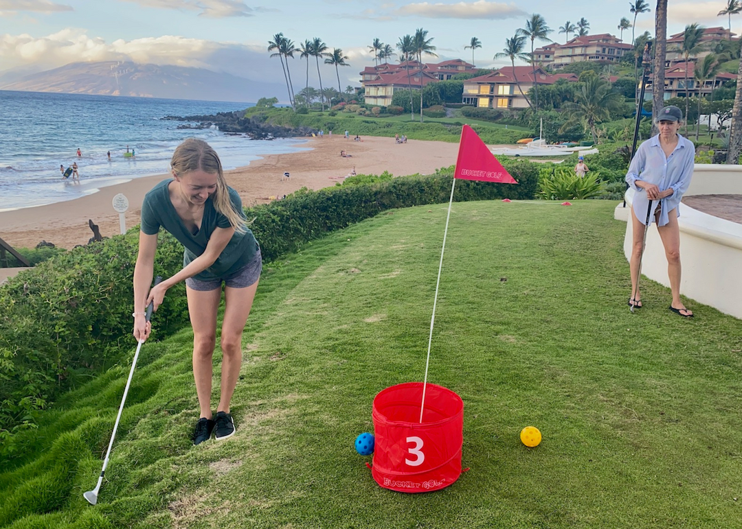 BucketGolf Bundle Pro 9 Hole | Portable par 3 golf course clubs kids ...